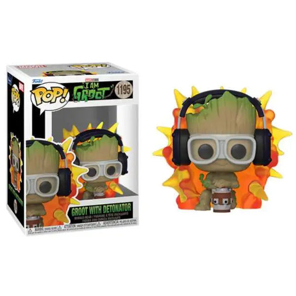 Groot With Detonator Funko Pop! Marvel: I Am Groot Bobblehead ...