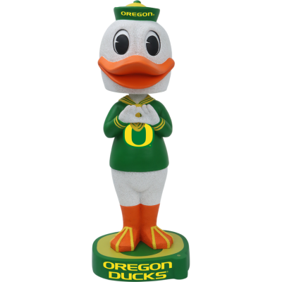 The Oregon Duck Oregon Ducks Mascot Throw The O 12 Inch Bobblehead ...
